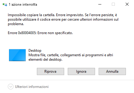 Come risolvere il codice di errore di Windows errore 0x80004005? - Rene ...
